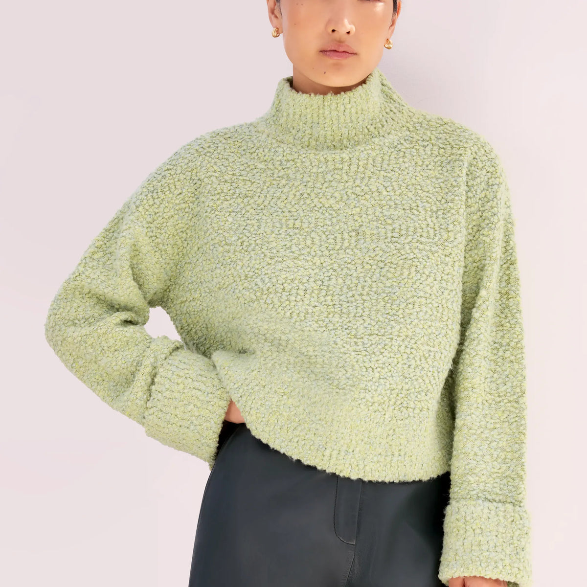 Green Boucle Deep Cuff Jumper – Ro&Zo