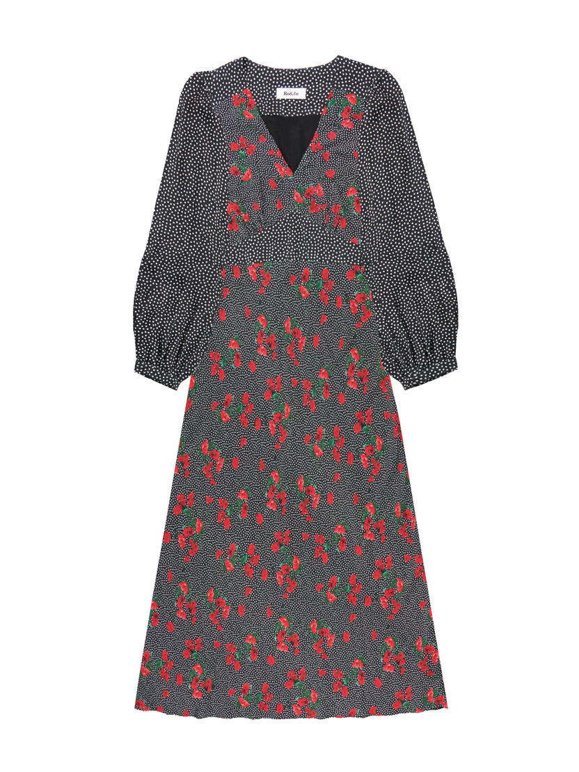 Petite Red Floral And Spot Mix And Match Dress – Ro&Zo