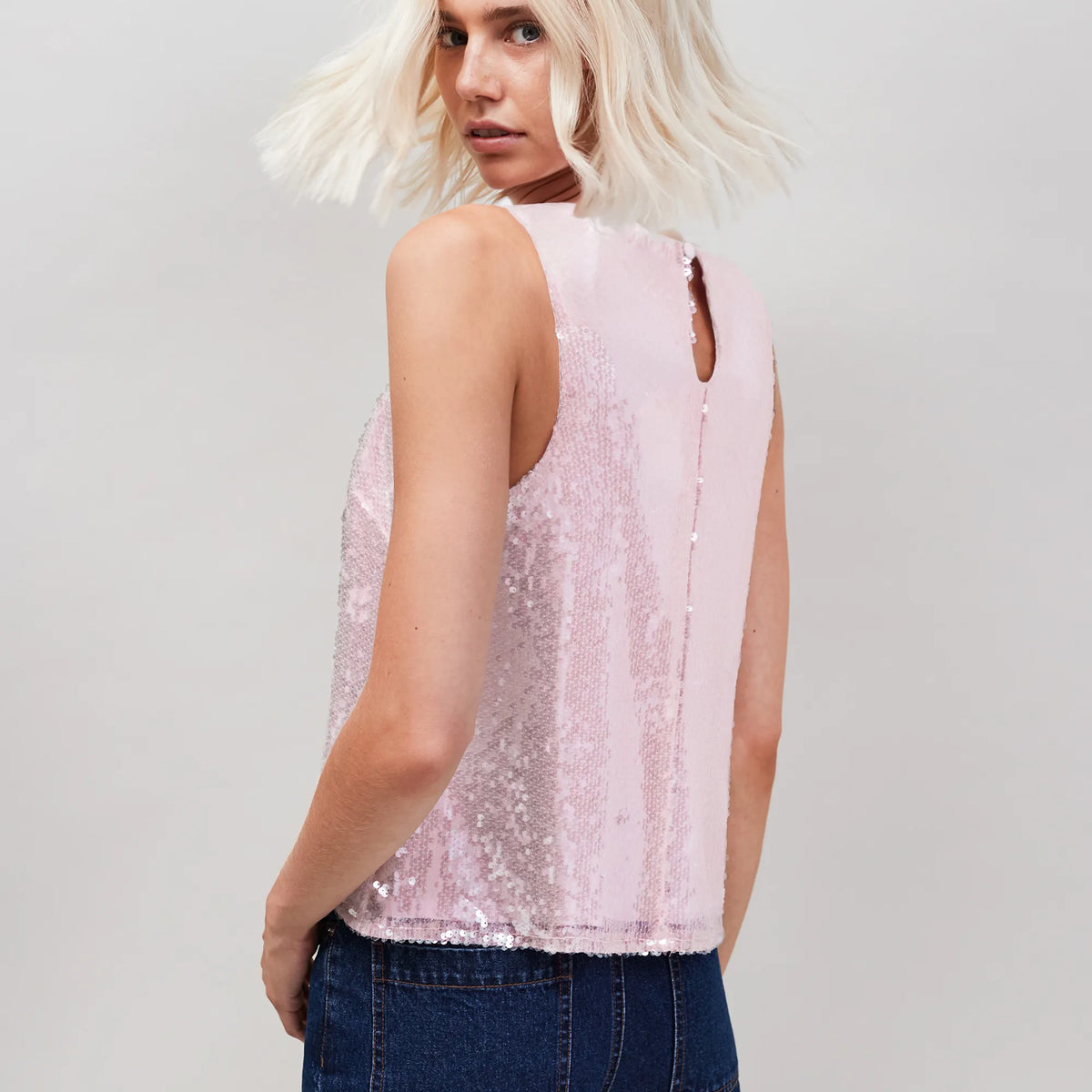 Pink Sequin Shell Top – Ro&Zo